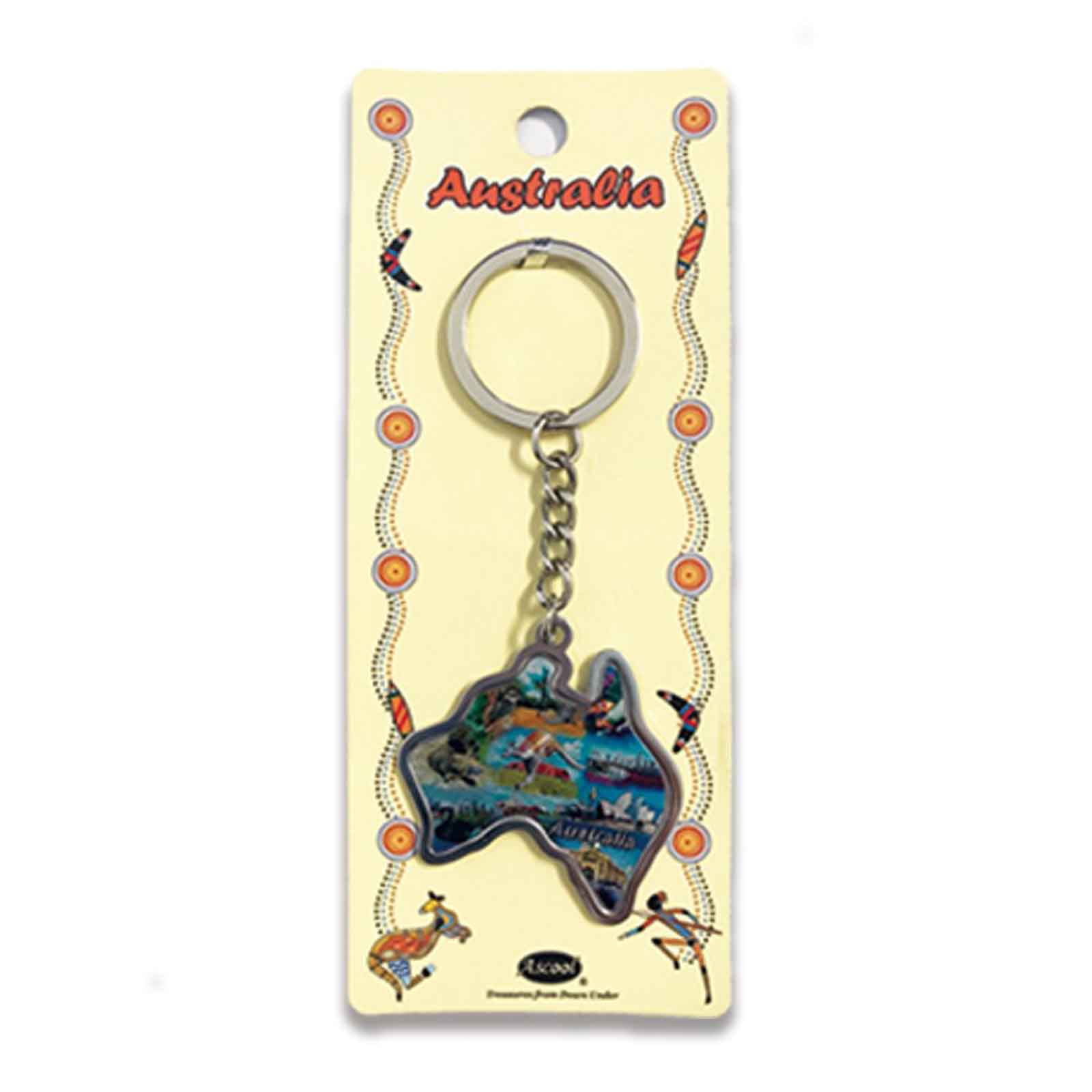 Key Ring Map Australia Scene