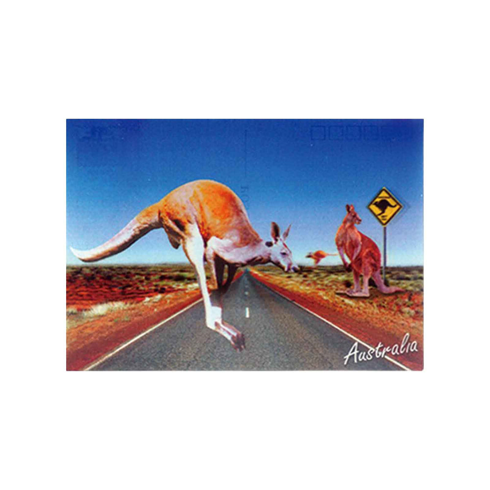 3D Post Card Kangaroo Road Sign Highway