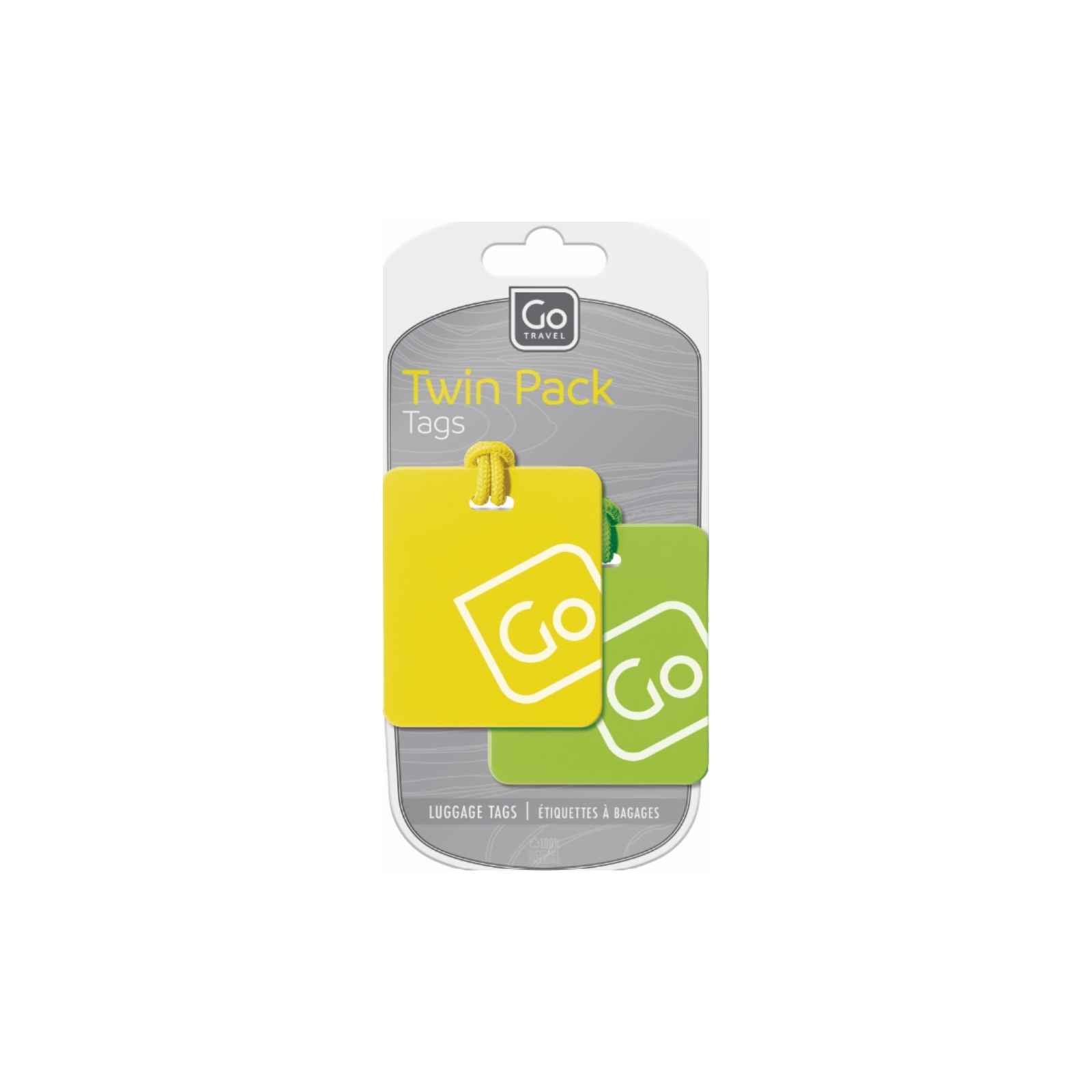 Go Travel Luggage Tags Twin Pack Yellow/Green