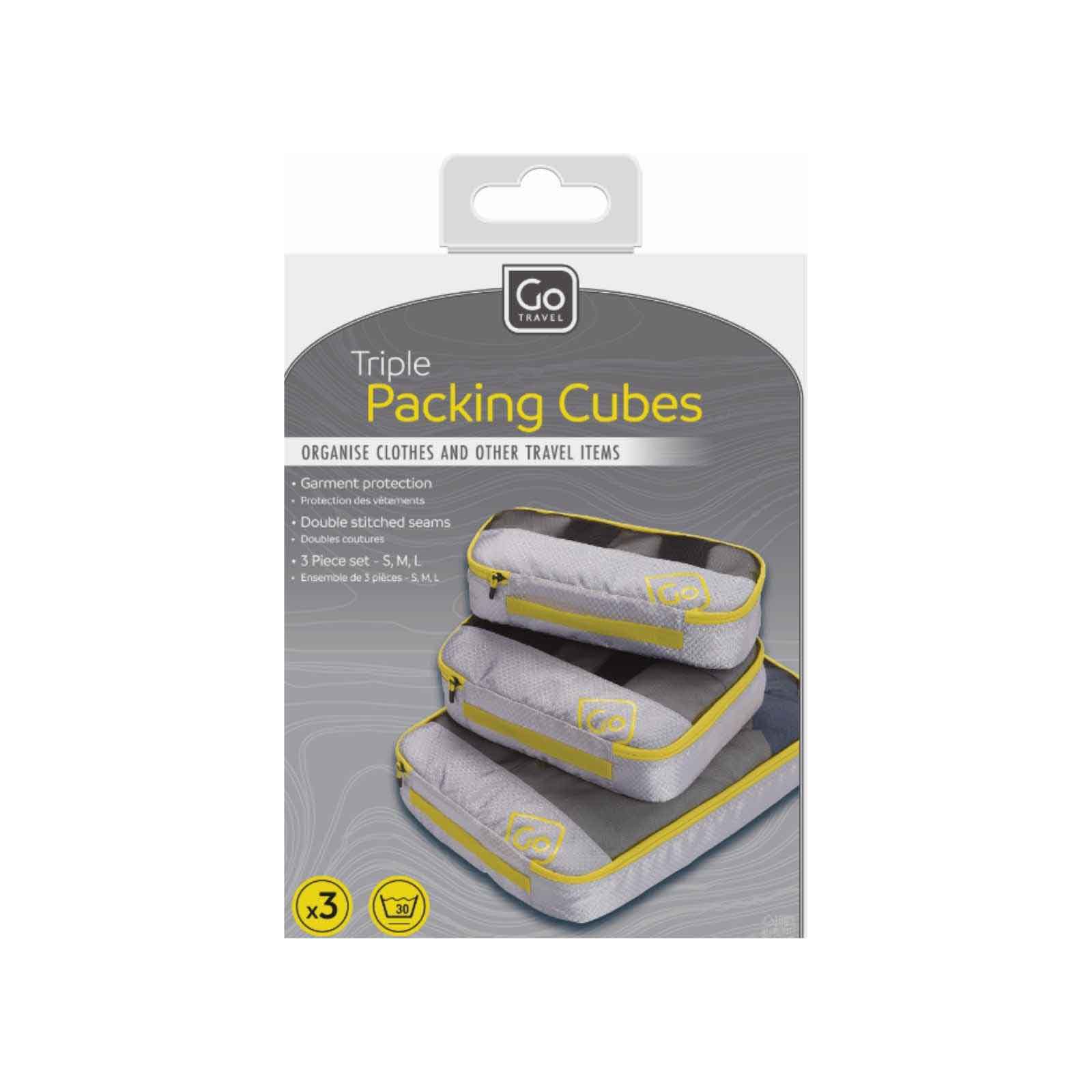Go Travel Triple Packing Cubes Yellow