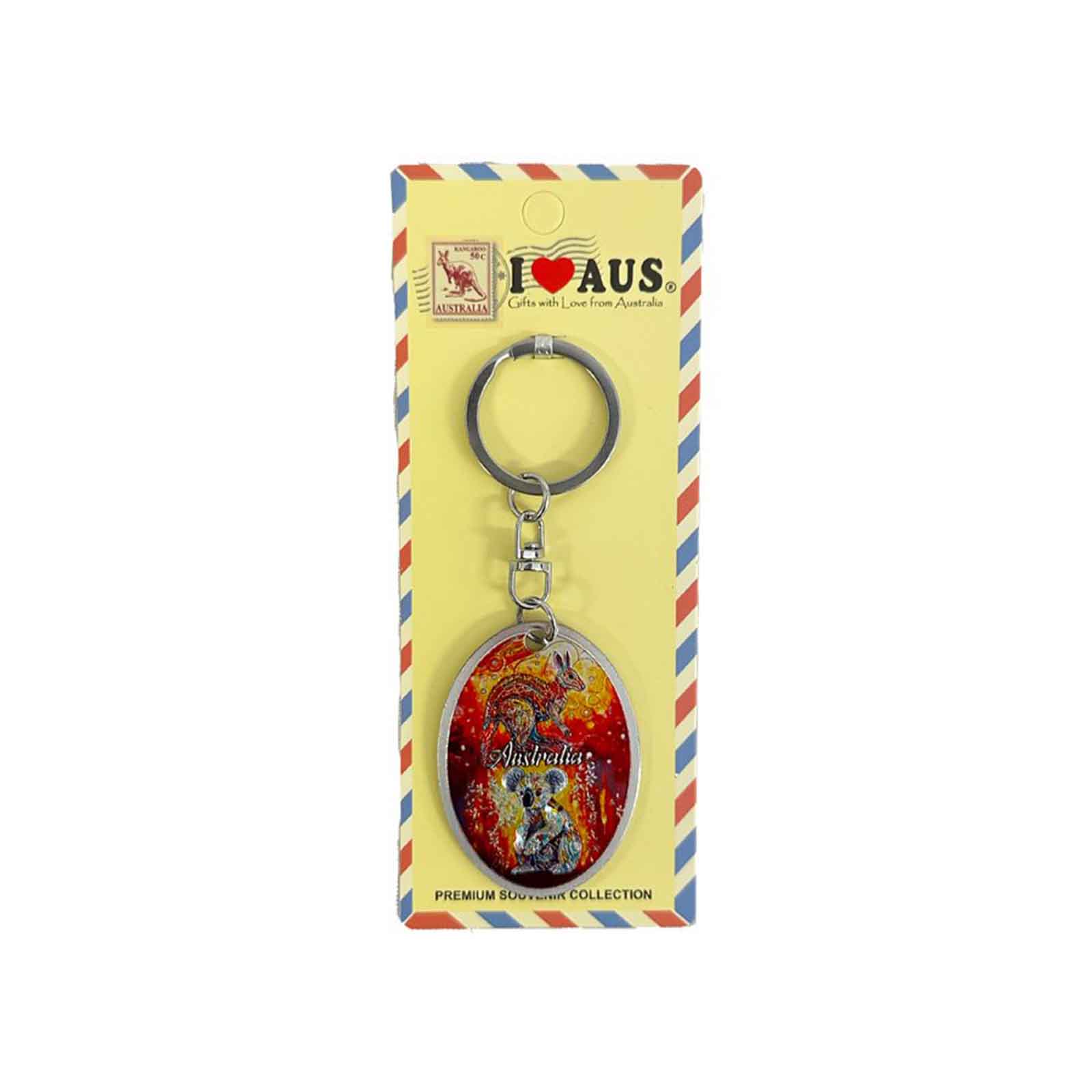 Key Ring Foil Oval Aboriginal