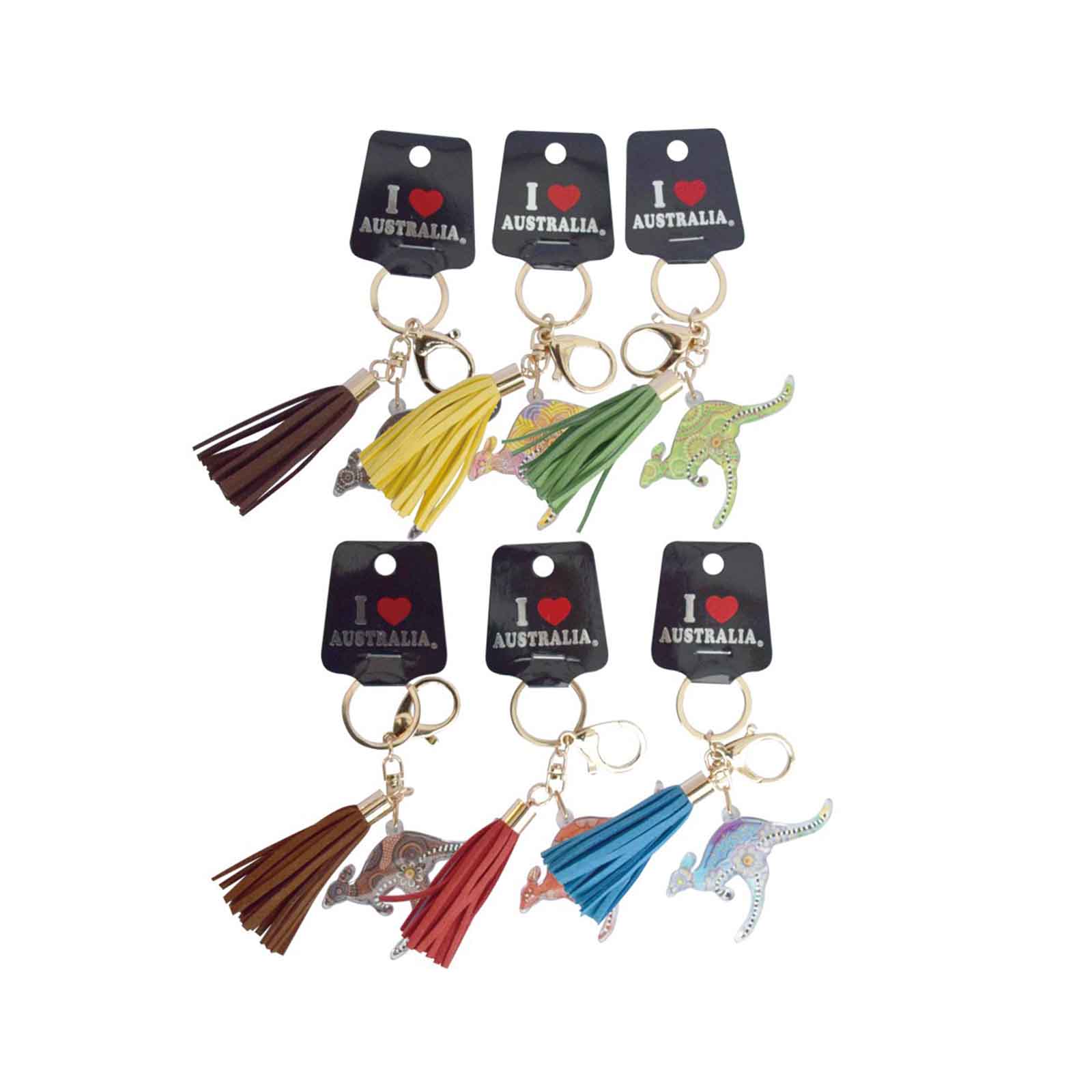 Key Ring Kangaroo With Tassel Aboriginal