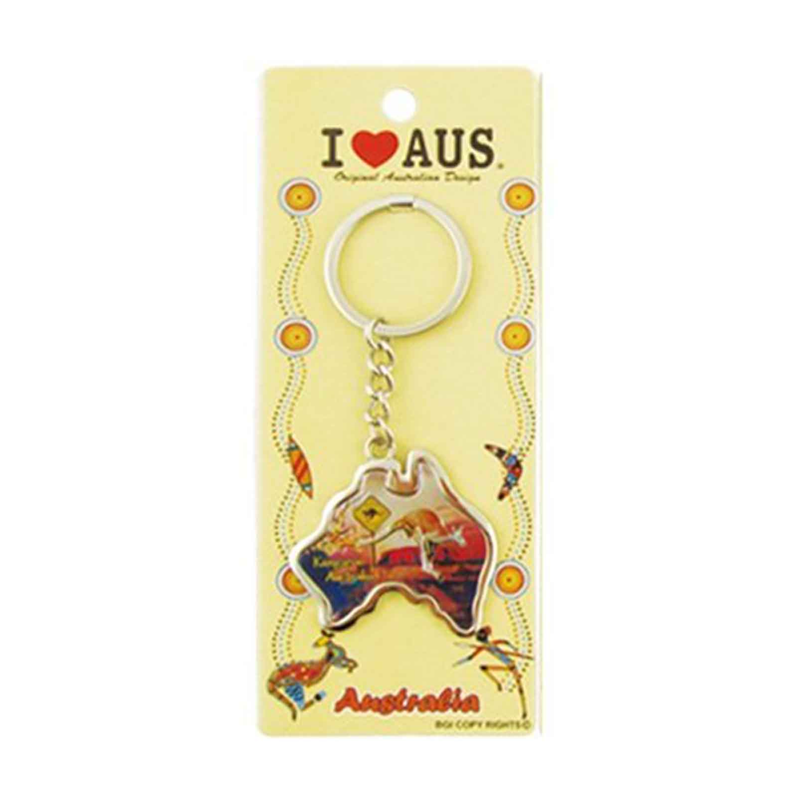 Key Ring Map Outback Scene