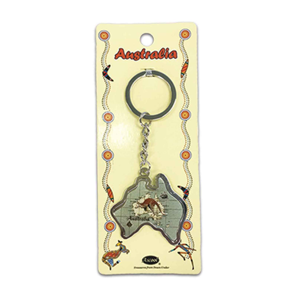 Key Ring Map Scene Cream