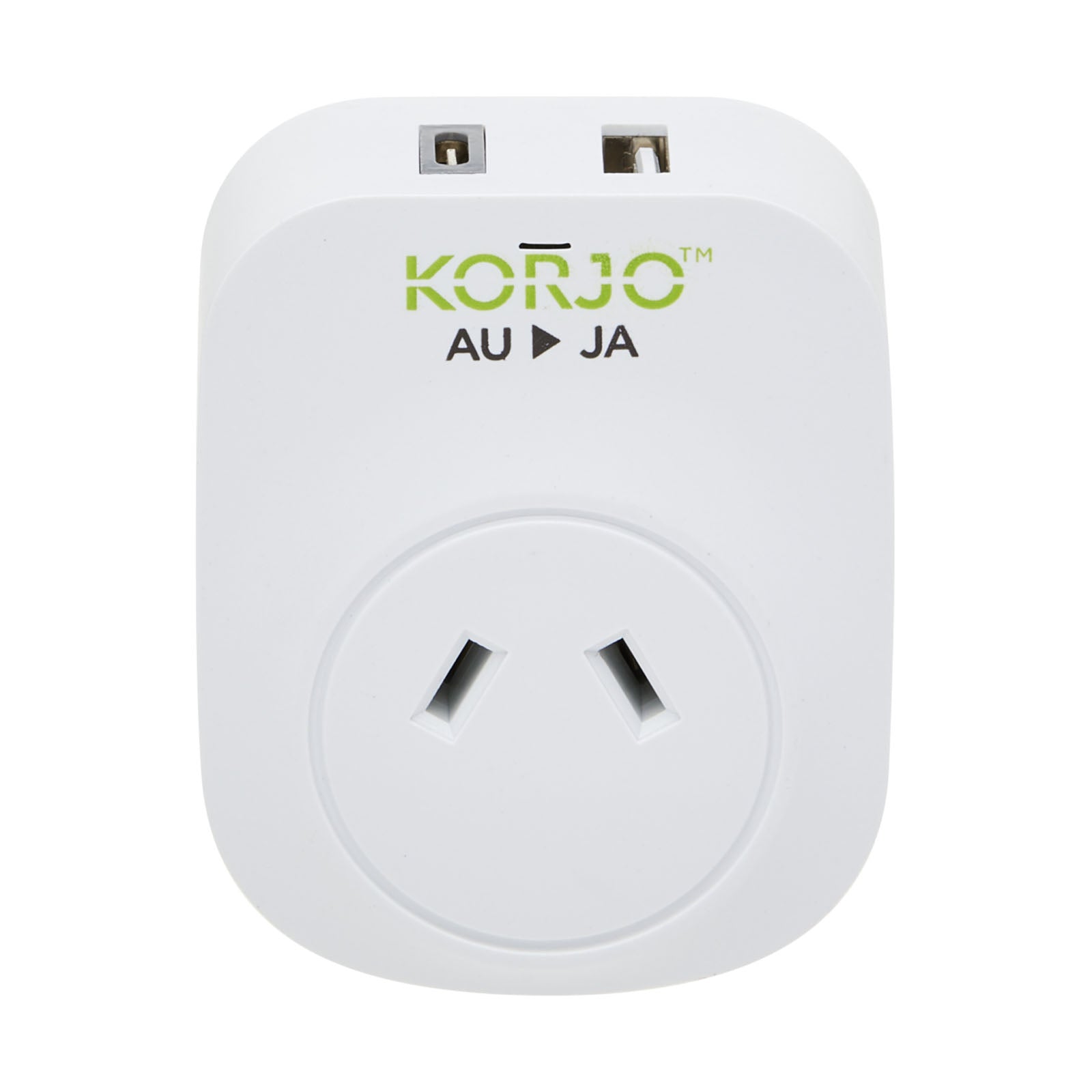 Korjo Travel Adaptor USB Port A and C Australia to Japan