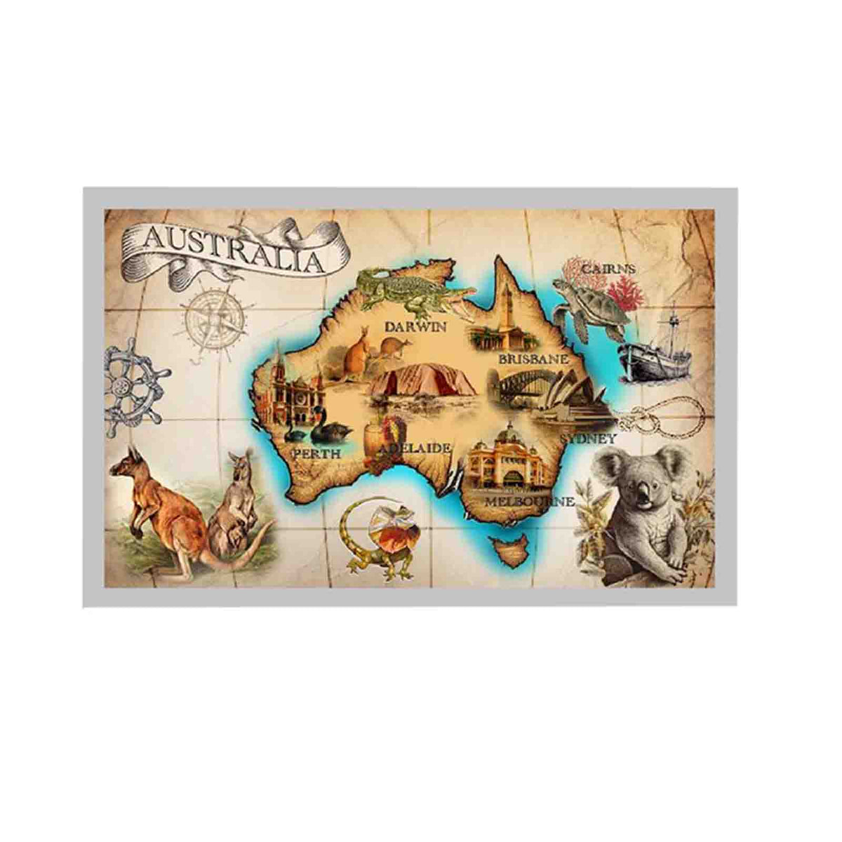 Magnet Foil LS Ocean Map