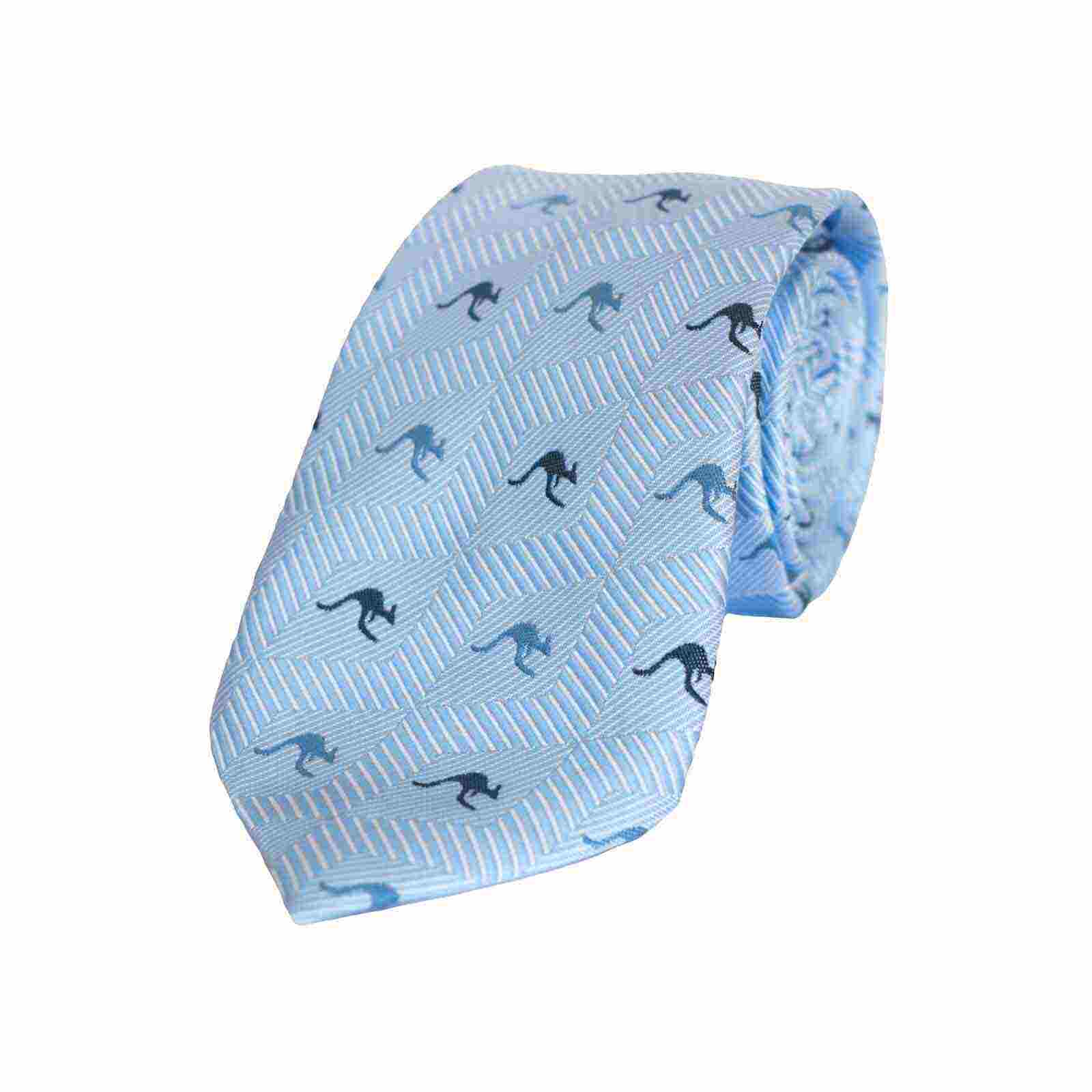 Australian Neck Tie Kangaroo Multi Souvenir Blue