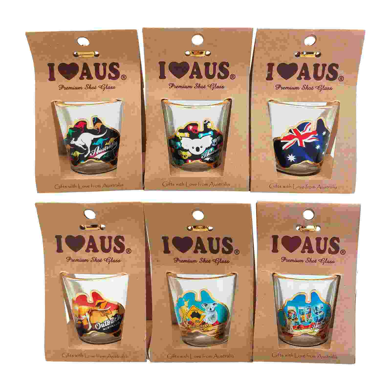 Shot Glass AUS Assorted Designs